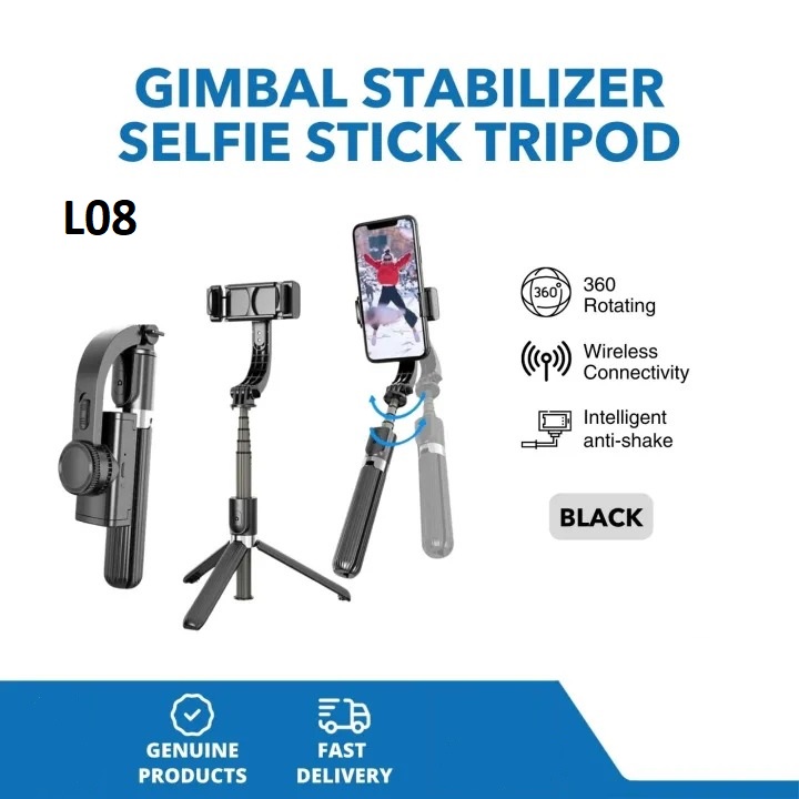 L08 Phone Stabilizer Anti-shake Handheld Gimbal Shooting Tripod Multi-function Selfie Stick Live ...