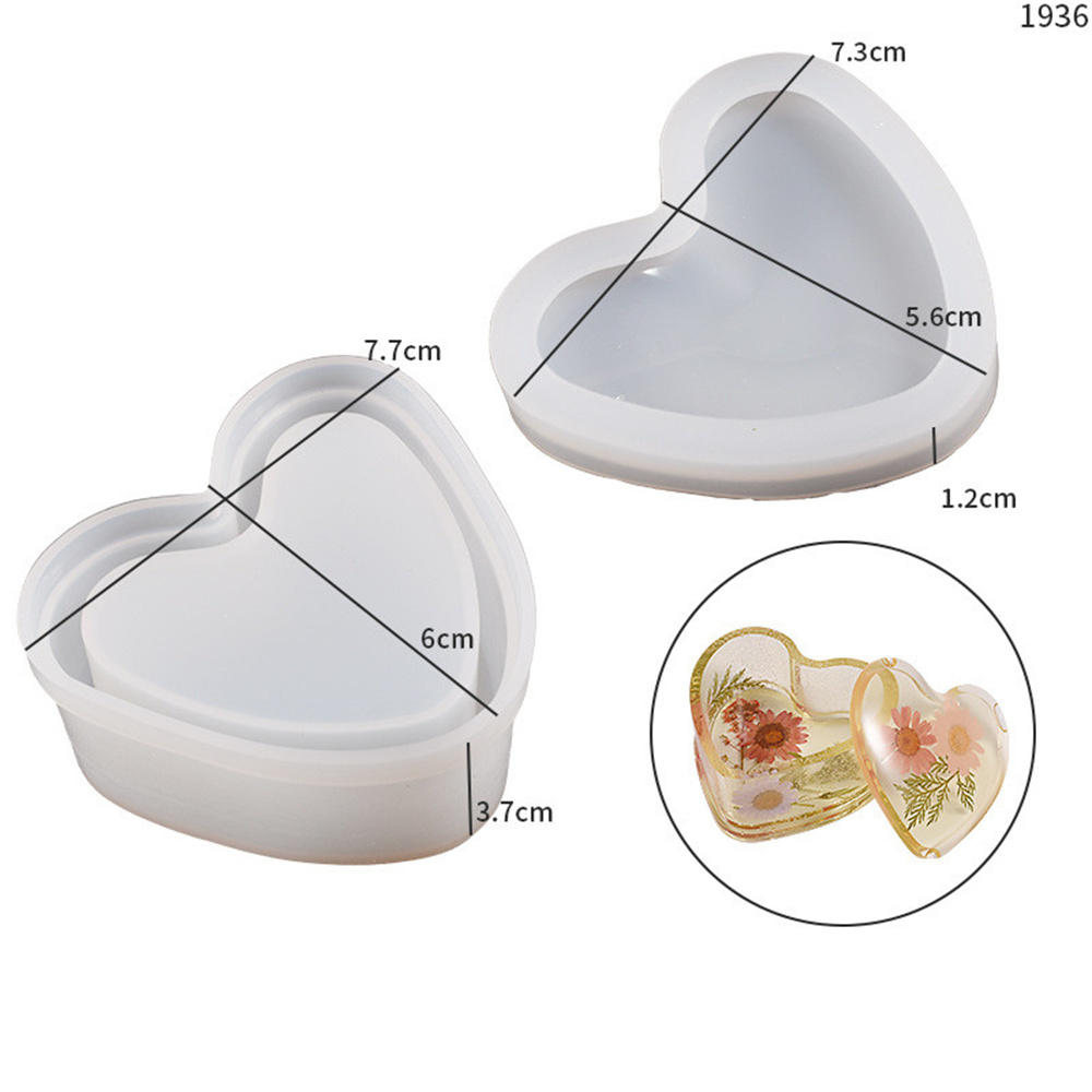 Storage Box Mold Heart Shape Mold Jewelry Making Mold DIY Jewelry Tools ...