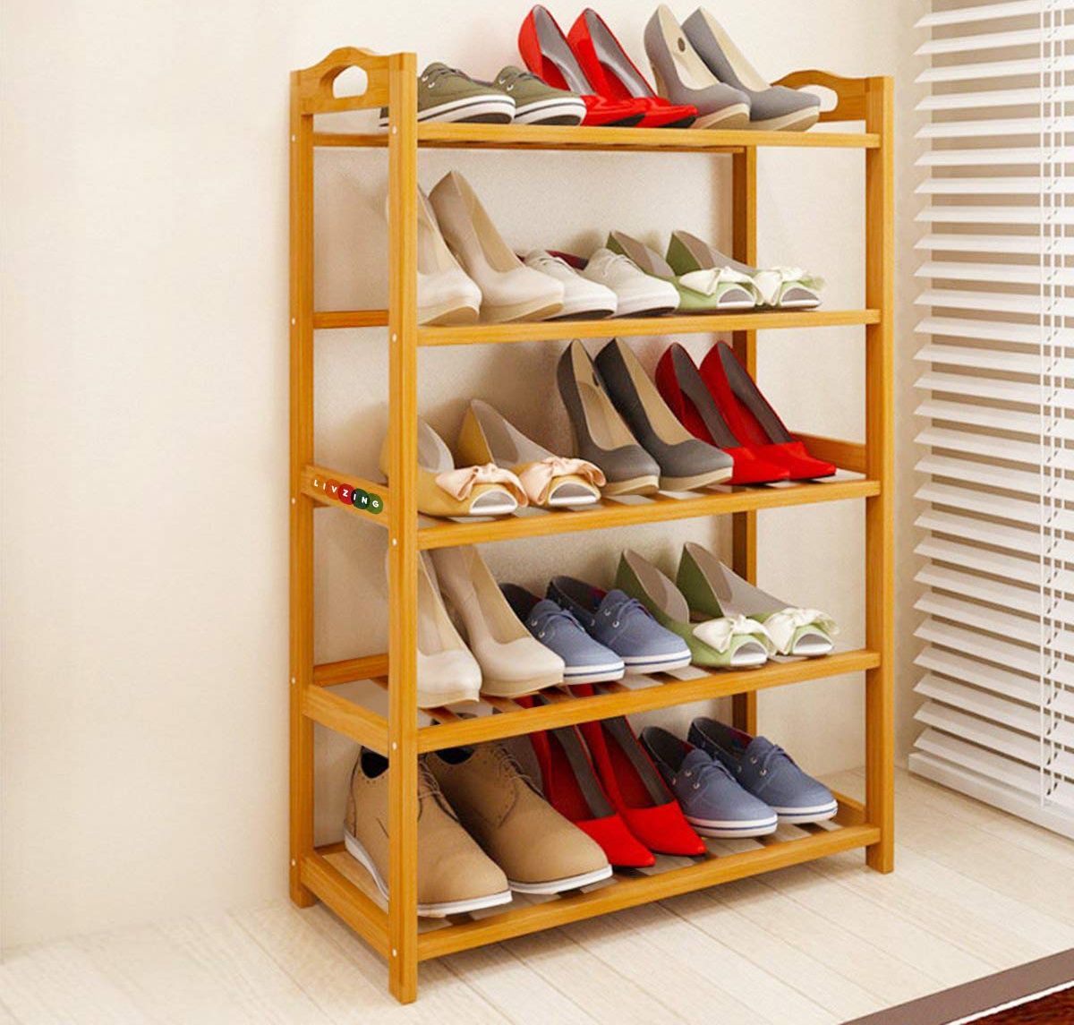 Wooden Shoe Rack Folding Wooden Shoe Rack Book Rack Shelf Multi purpose ...
