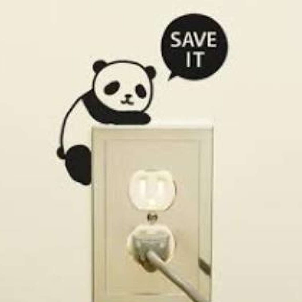 Panda switchboard wall sticker switch board stickers panda funny black ...