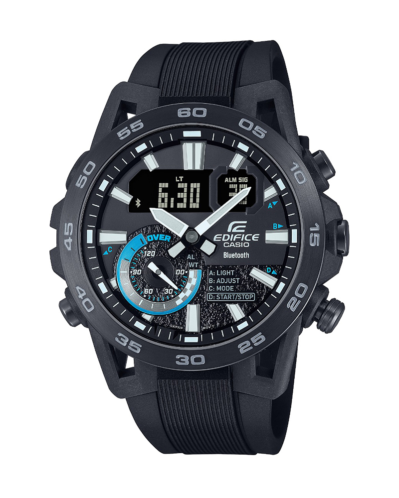 Casio Edifice Mens Black Ion Plated Carbon Case Analog+Digital ...
