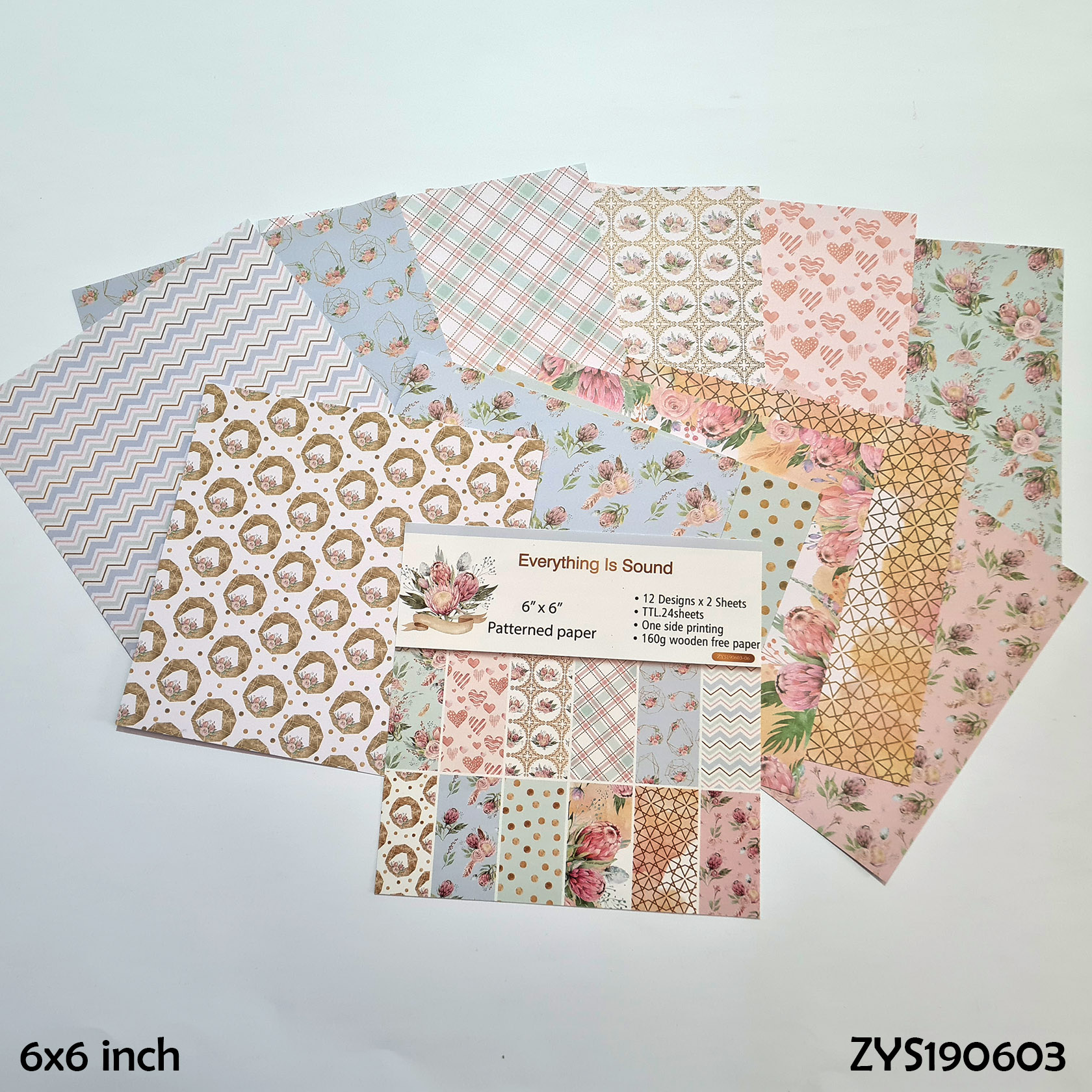 Bello Craft 6x6 inch 24 Sheets Pattern paper / Craft Papers / Designer ...