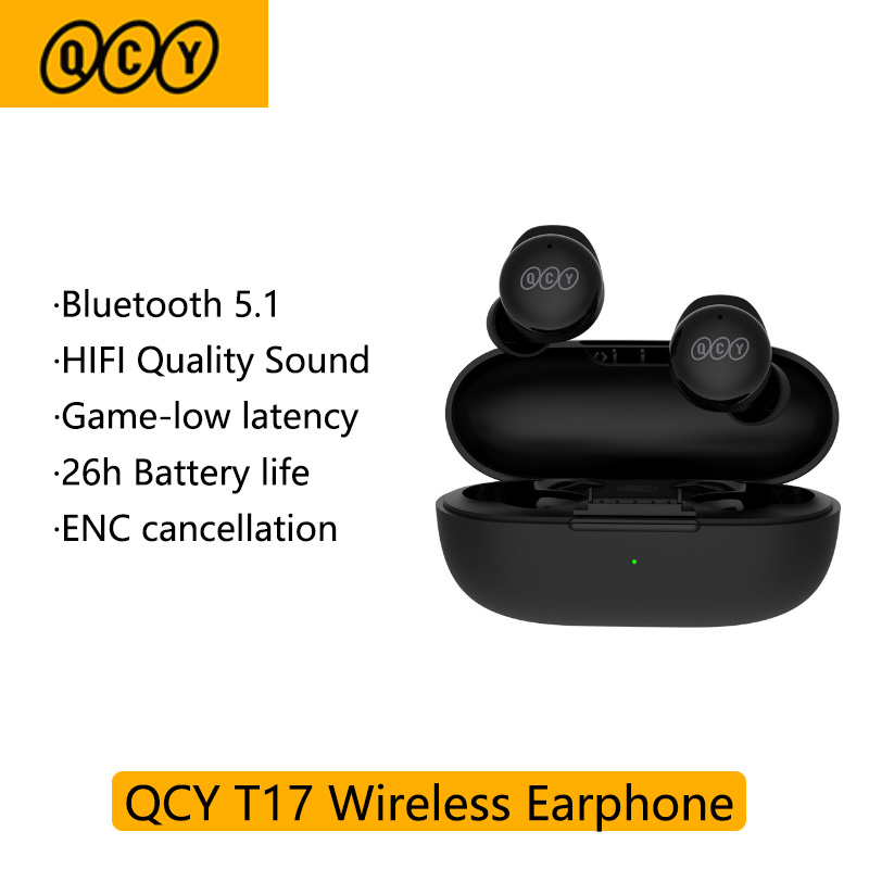 QCY T17 Wireless Bluetooth 5.1 Headphones Touch Control Audio Device Low Latency Headphones ...