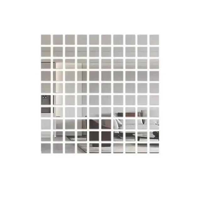 Sarcasmsm 100pcs 3D Square Wall Stickers Mosaic Mirror Wall Decal ...