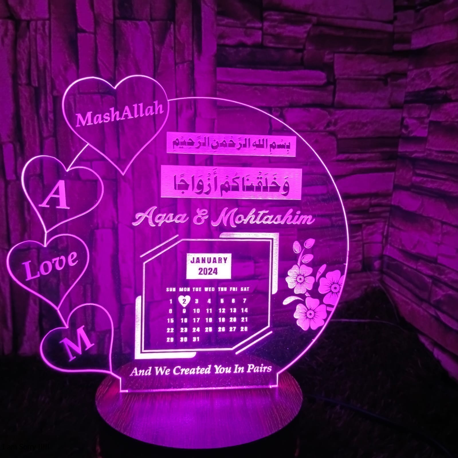 Customize 3D Illusion Calendar Lamp, Night Lamp, Lamp, Decoration Piece ...