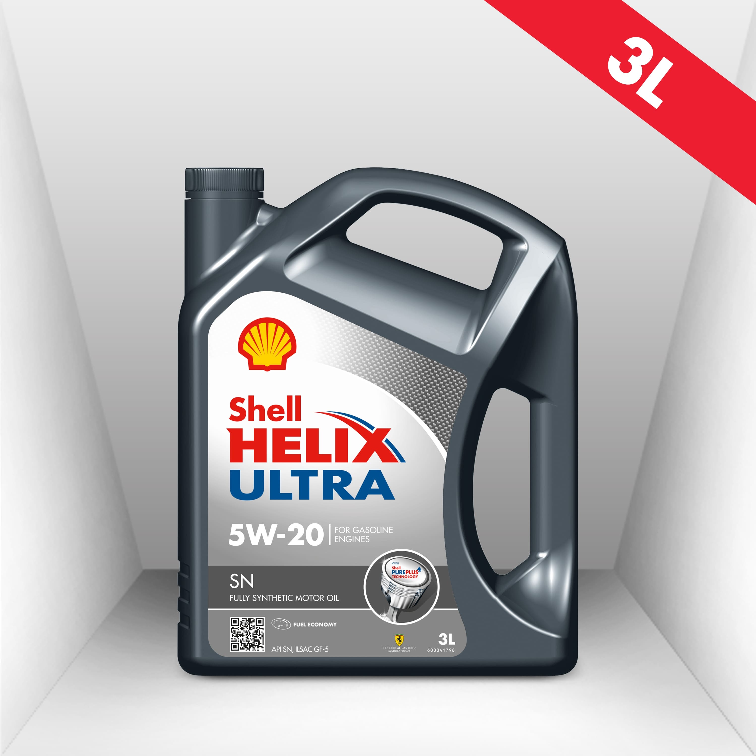 Shell Helix Ultra (SN 5W-20) 3L, Fully Synthetic Motor Oil, Gasoline ...