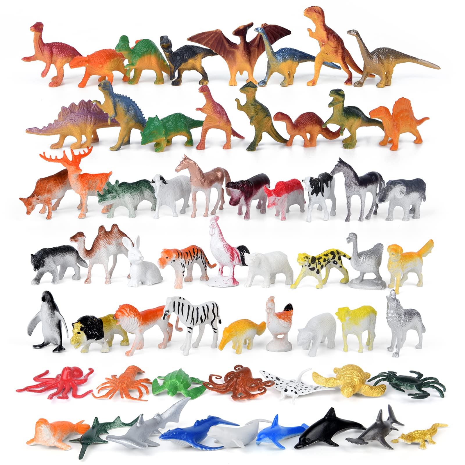 Mini Animals Jungle Party Pack - Plastic Wild Mini Educational Animal ...