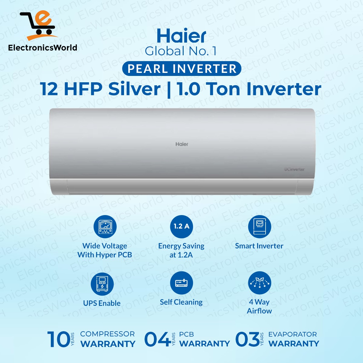 Haier Inverter AC | Model HSU-12HFP CA (Pearl Inverter Series) | 1 Ton ...