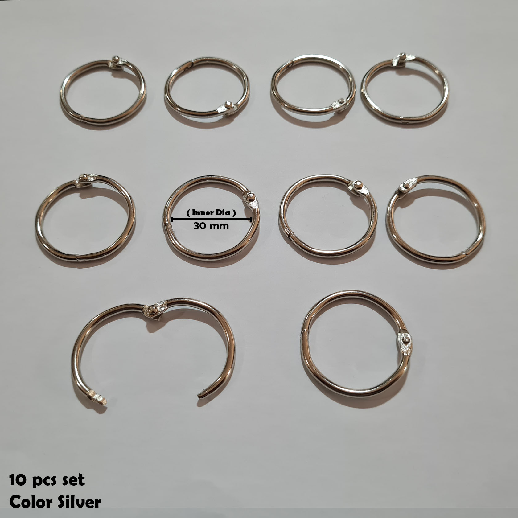 30mm ring 10 pcs set Metal Scrapbook Lock Ring Book Ring Binder Ring ...