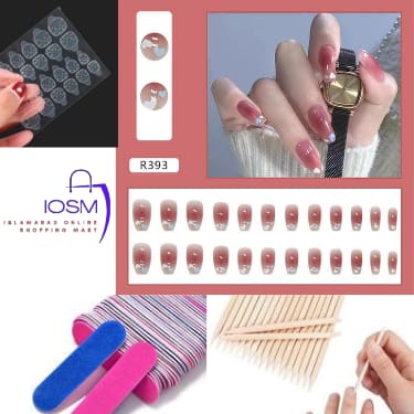 Premium Quality 24 Artificial Nails Mix Range Coffin & Normal Size ...