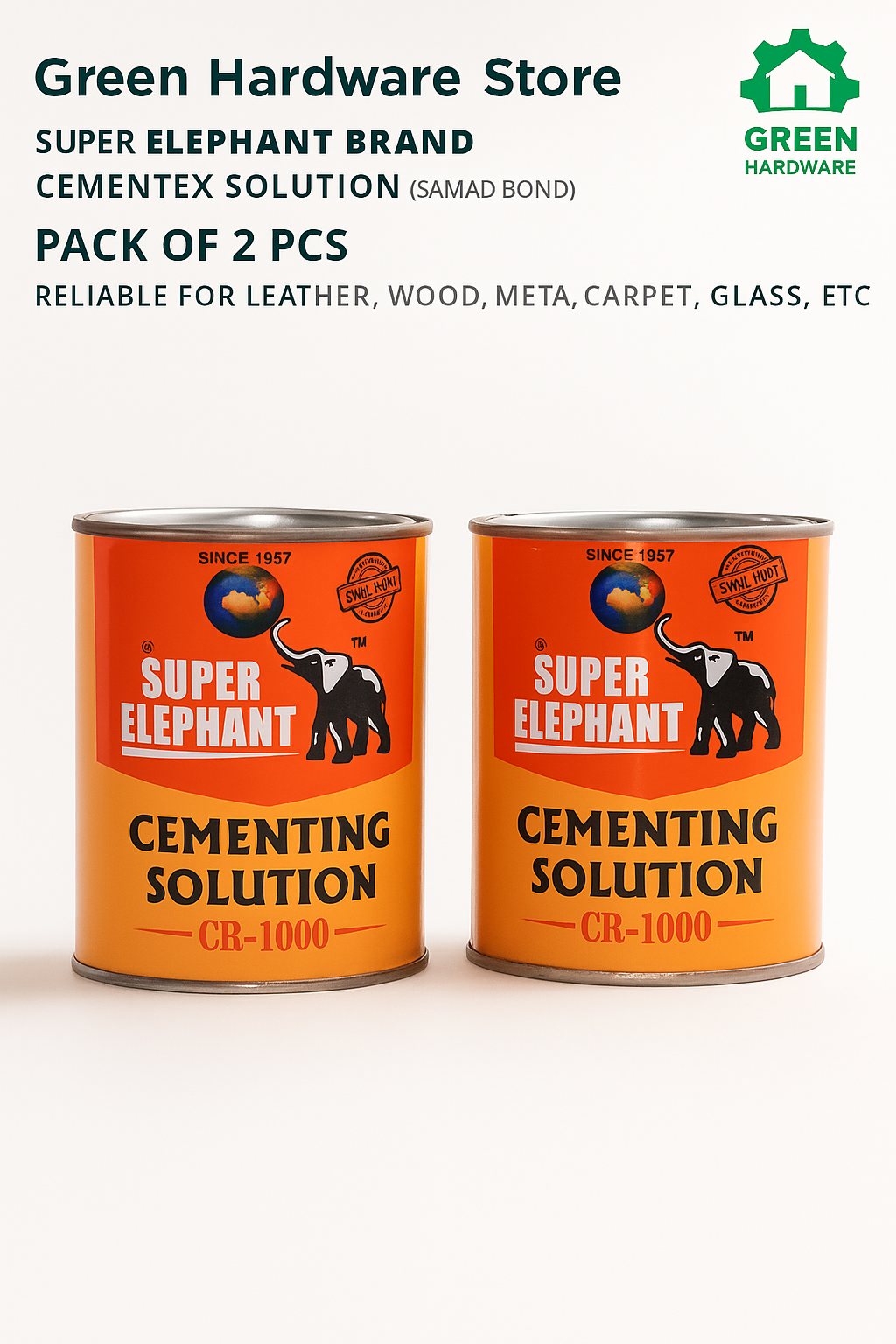 2pcs of Cementing Solution (SAMAD BOND) Super Elephant CR-1000 Adhesive ...
