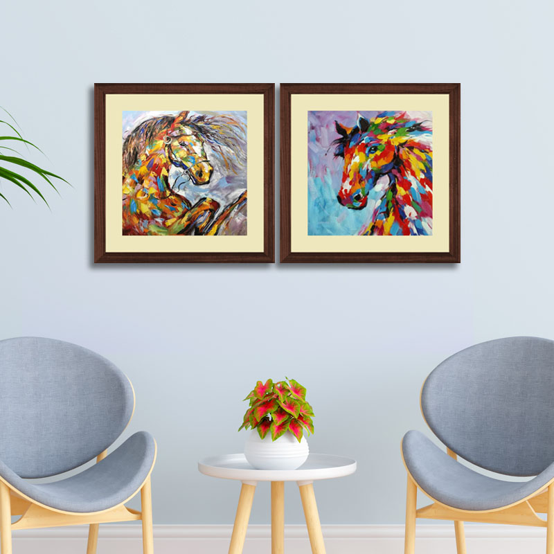 Set of 2 Vibrant Horses Wall Art Frames, Collage Frames for Wall Décor – Raqeeq BF72 | Daraz.pk