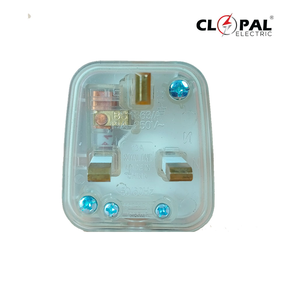 Clopal 13A Flat 3 Pin Male Power Cord Plug with Fuse Protection | Daraz.pk