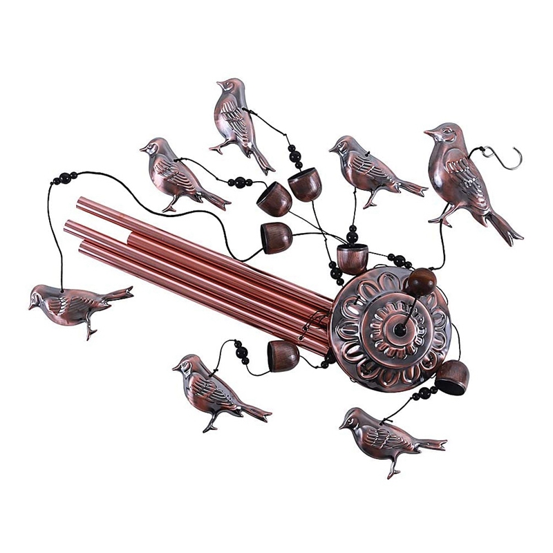Owl Wind Chime, 24.8" Handmade Metal Musical Chime With 6 Bronze Aluminum Tubes, Mobile 2022秋冬新作