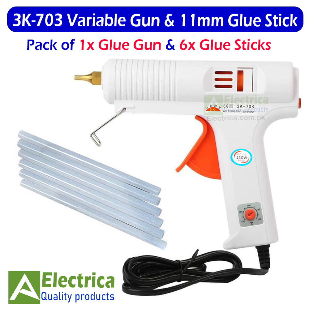 SANK 3k-703 AC 110W 100-220V 11mm Temperature Adjustment Hot Melt Glue Gun Big Thermosol Stick ...