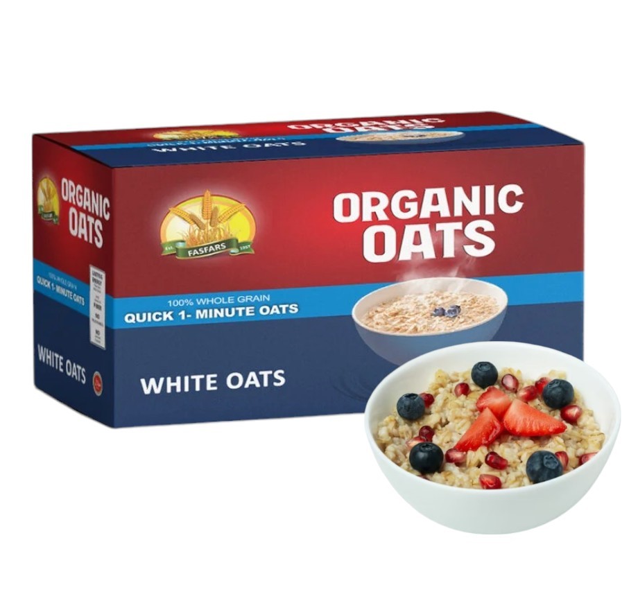Fasfars Organic Oats 12 Travel Sachet 45gm Oatmeal 100% Organic and Natural Organic Rolled Oats ...