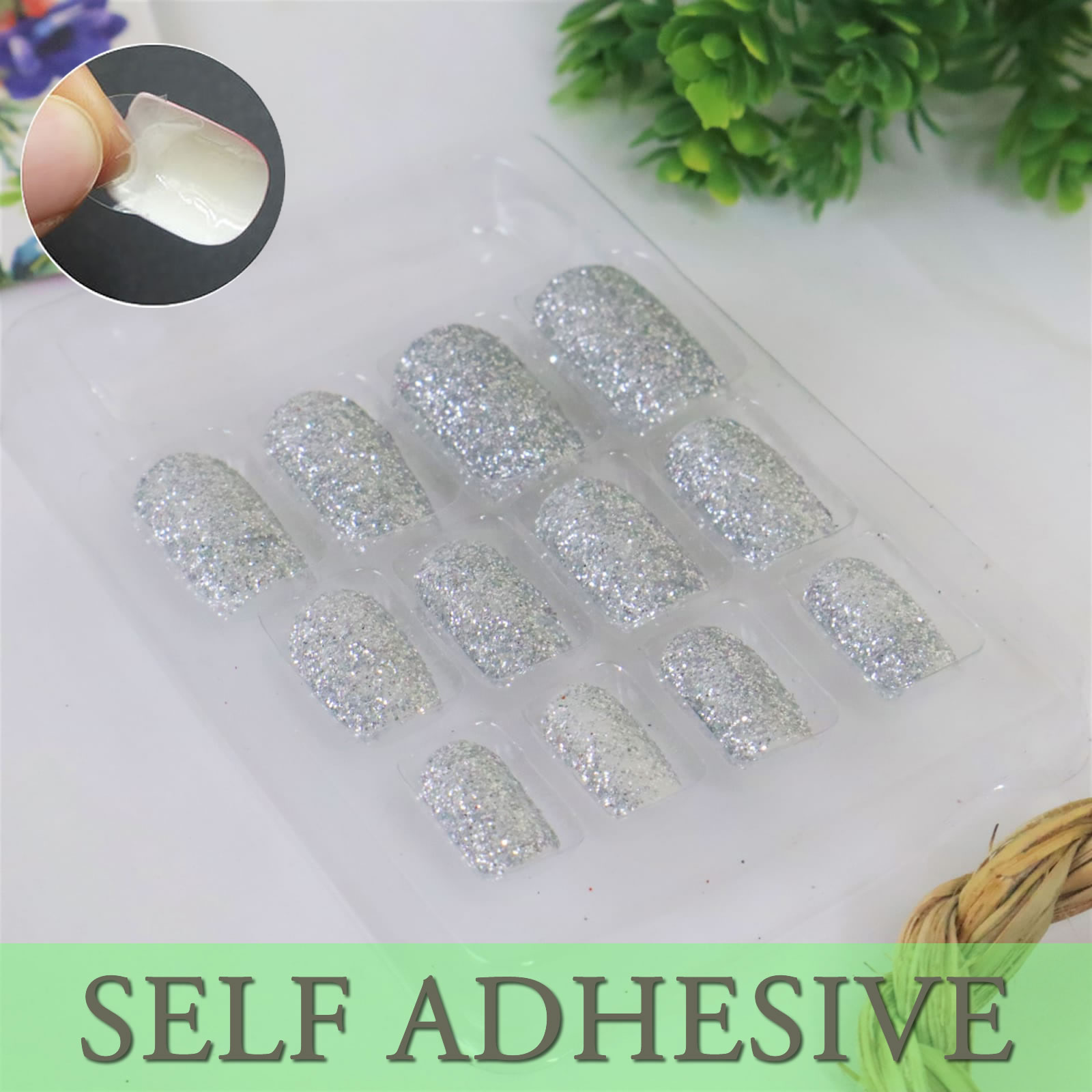 12 pcs magnetic nails self adhesive nails press on nails glue on nails ...