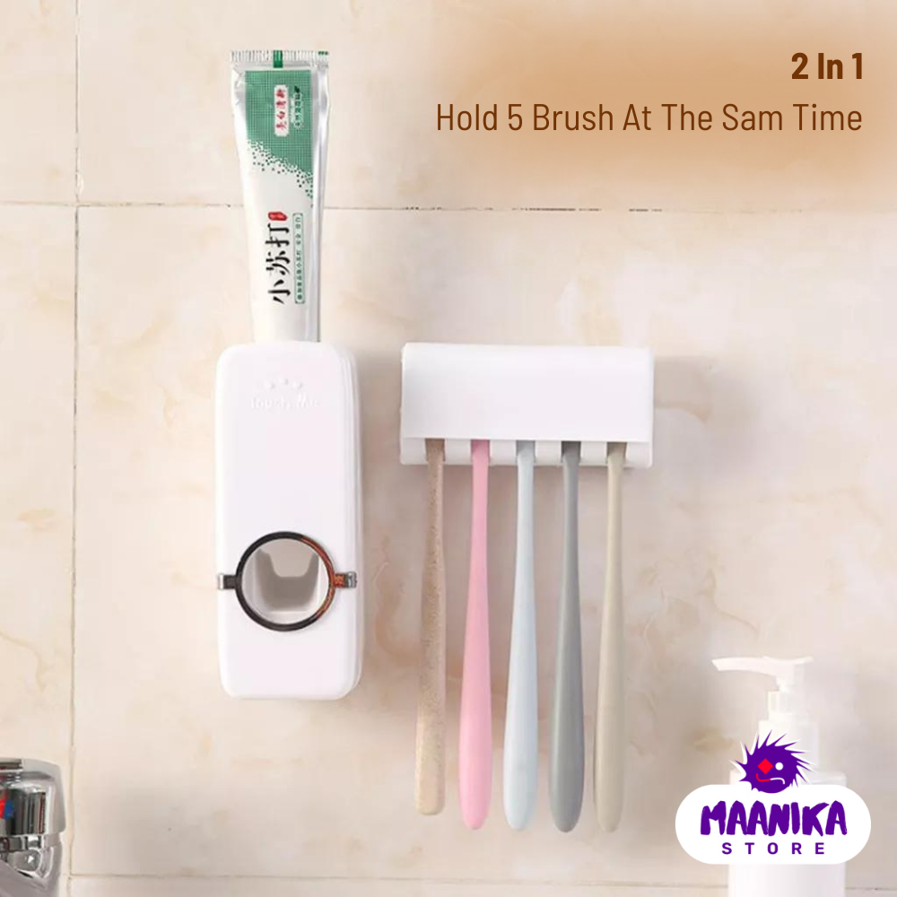 Buy Automatic Toothpaste Dispenser With Five Toothbrush Holder Stand ...