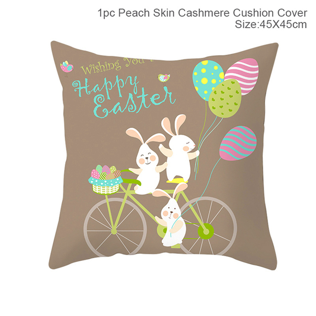 PATIMATE Eggs Easter Cushion Cover Happy Easter Decorations For Home ...
