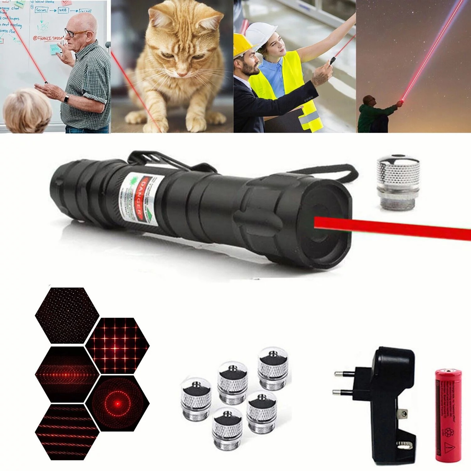 Lazer Light 8 Km Range - Green/Red 5000Miles Rechargeable Laser Light ...