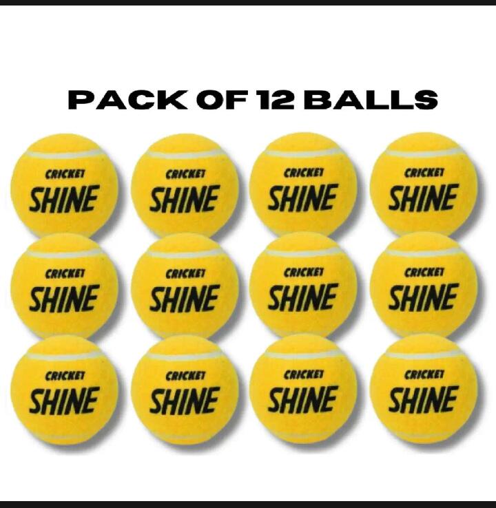Pack Of 12 Shine Tennis Cricket Ball Tape Balls | Daraz.pk