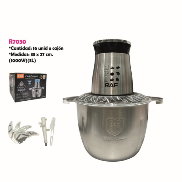 RAF R-7030 Multi Functions Meat Chopper (3 Litr) Steel Bowl - 1000W | Daraz.pk