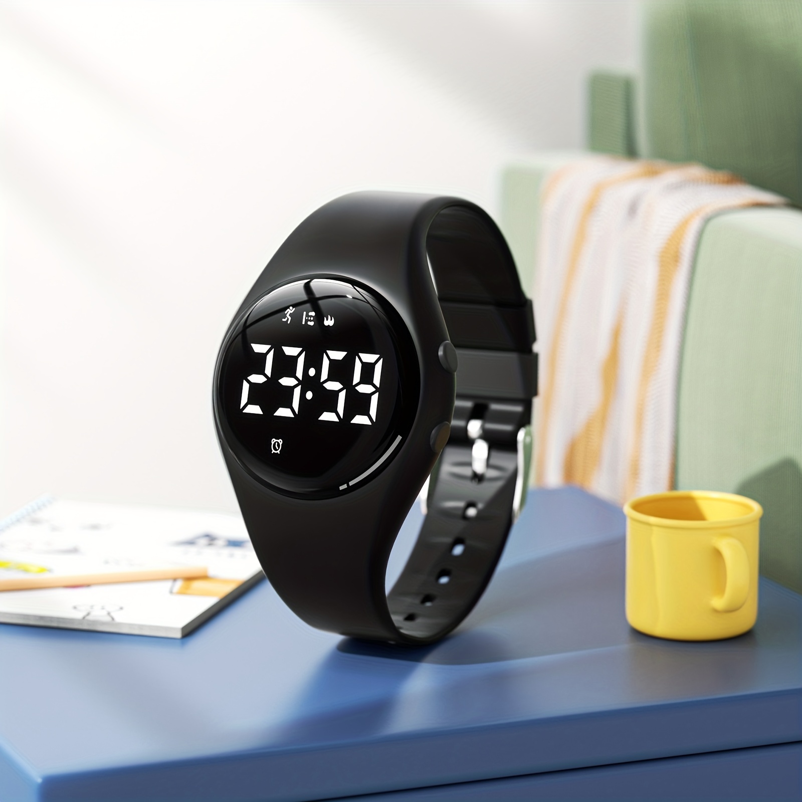 Waterproof Electronic Watch With Silent Vibration Alarm | Daraz.pk