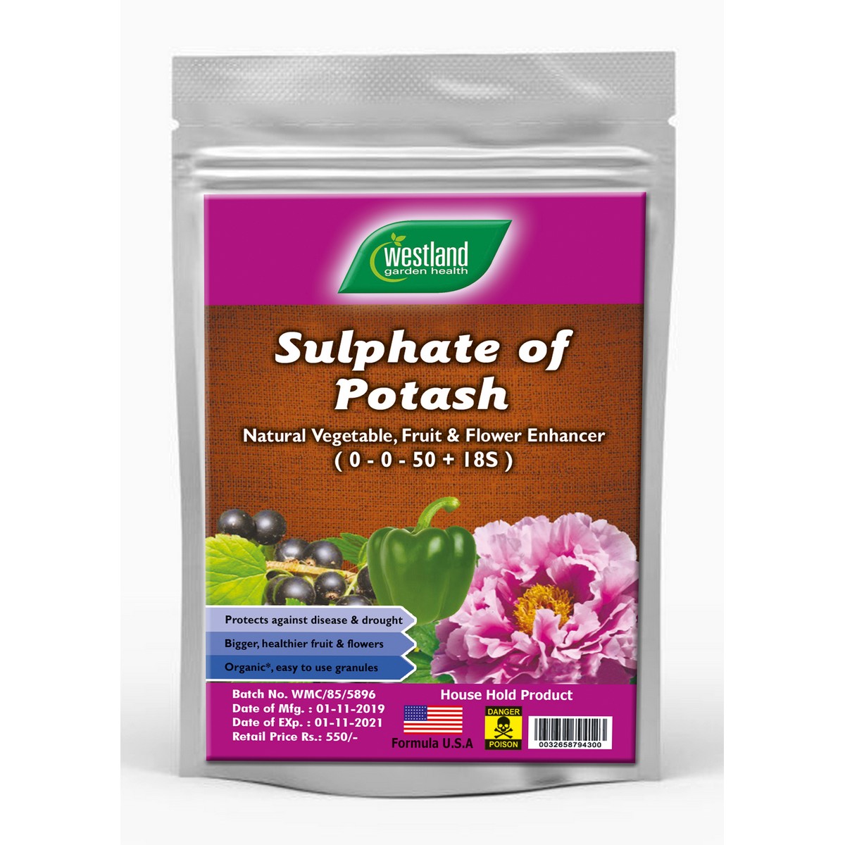 SOP SULPHATE OF POTASH 0-0-50 (USA IMPORTED) 400 grams | Daraz.pk