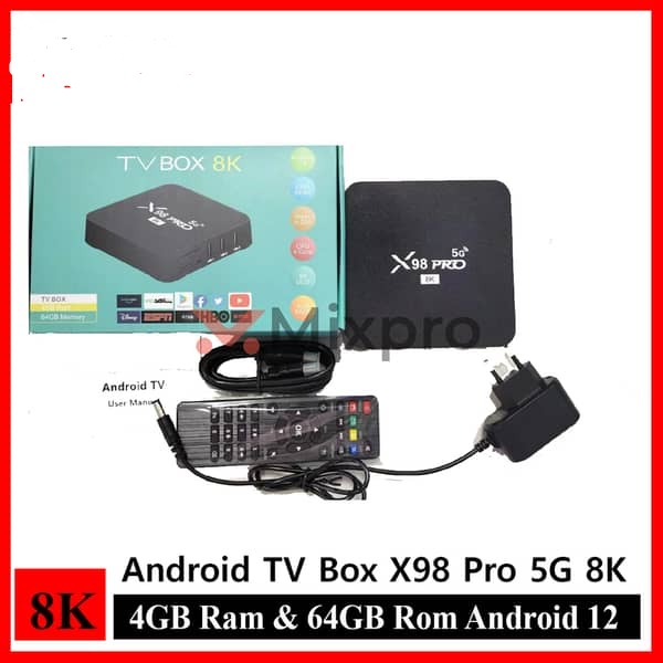 4GB + 64GB Smart Android Box 10.0 Quad-core 64 Bit TV Box 6K Media ...