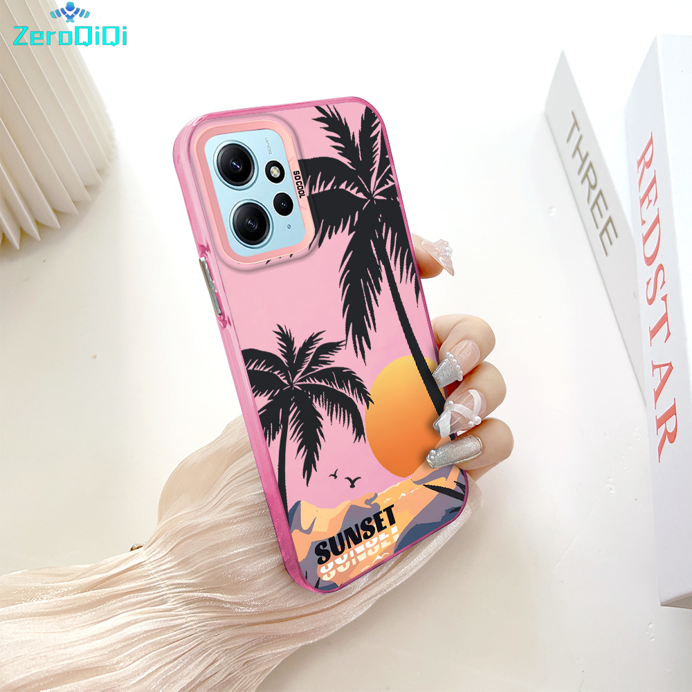 ZeroQiQi for Redmi Note 12 4G Back Cover Coconut Tree Creative Contrast ...