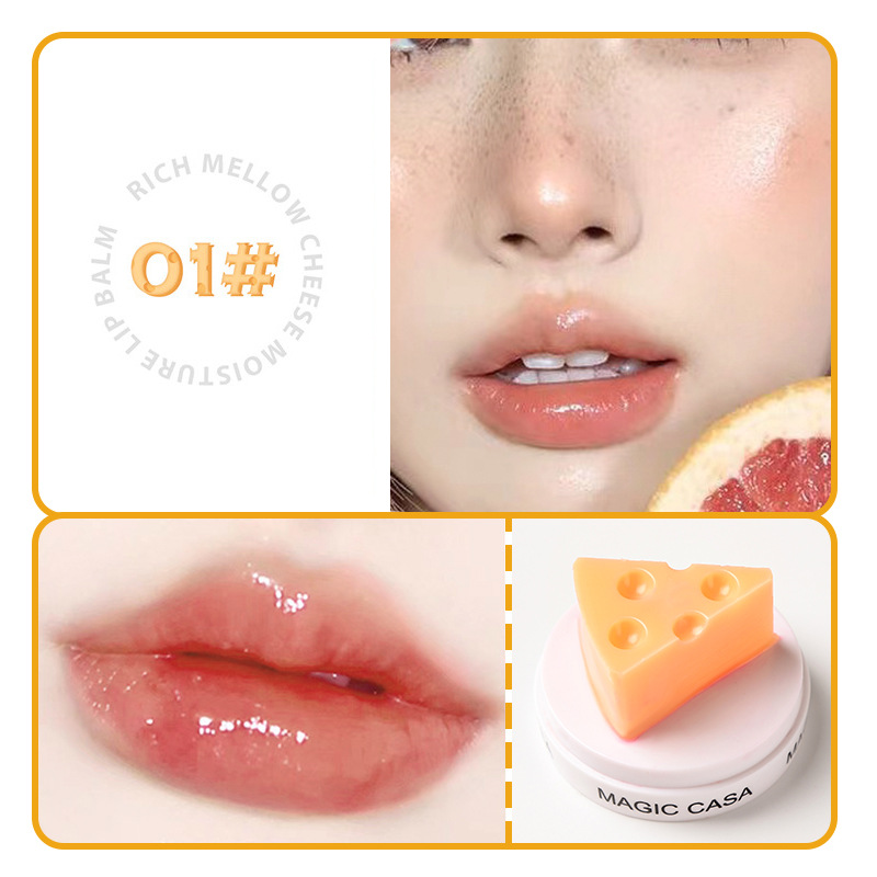 Cheese Shaped Lip Balm Temperature Control Color Change Moisturizing ...