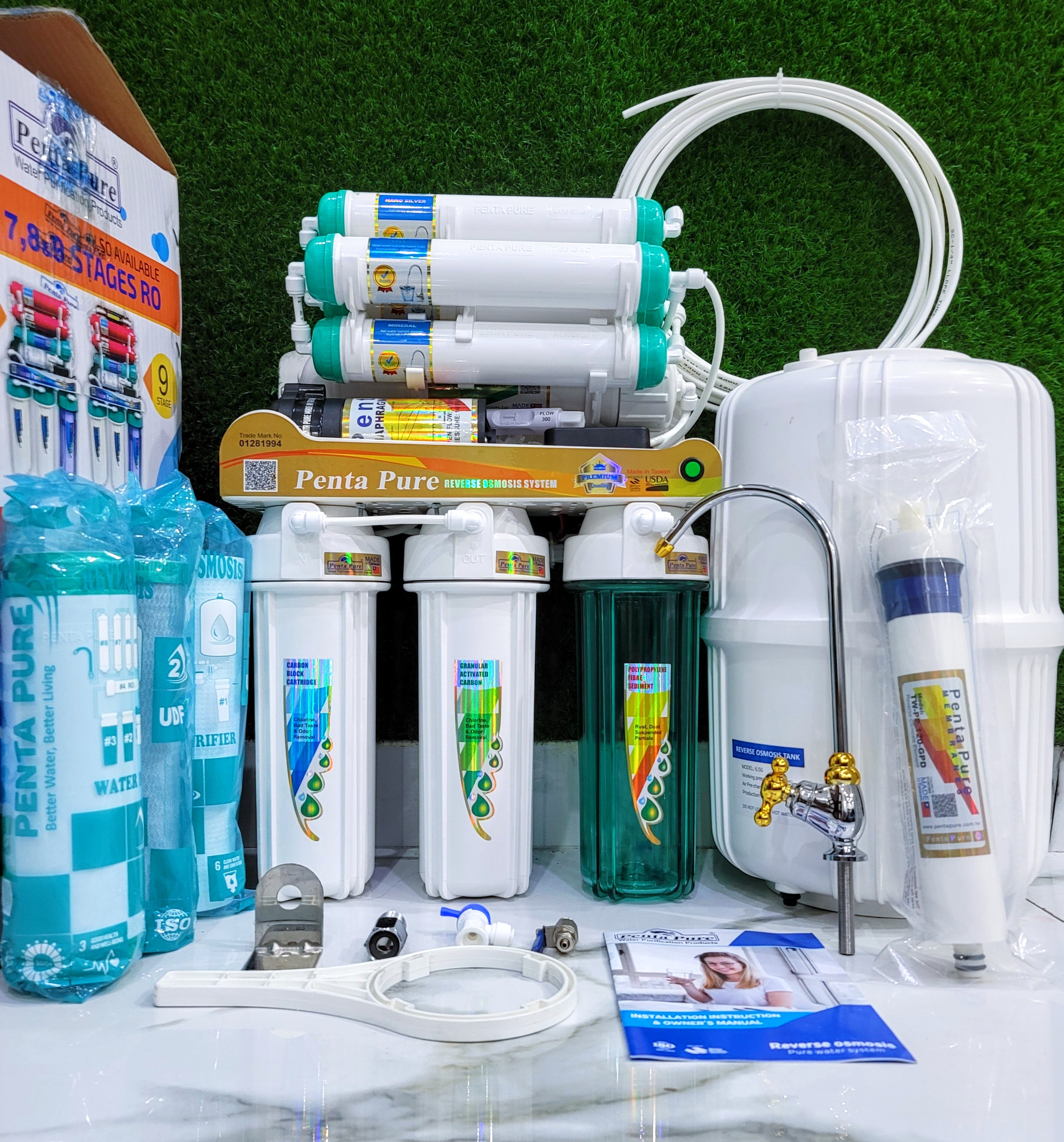 PENTAPURE 7 STAGE ORIGINAL TAIWAN RO PLANT REVERSE OSMOSIS 100GPD RO WATER PURIFIERS RO WATER ...