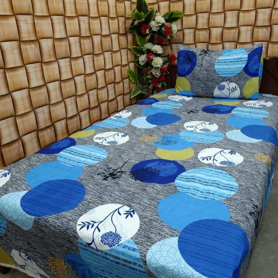 Cotton Bed Sheet Single (Stitched) 2PC | Daraz.pk