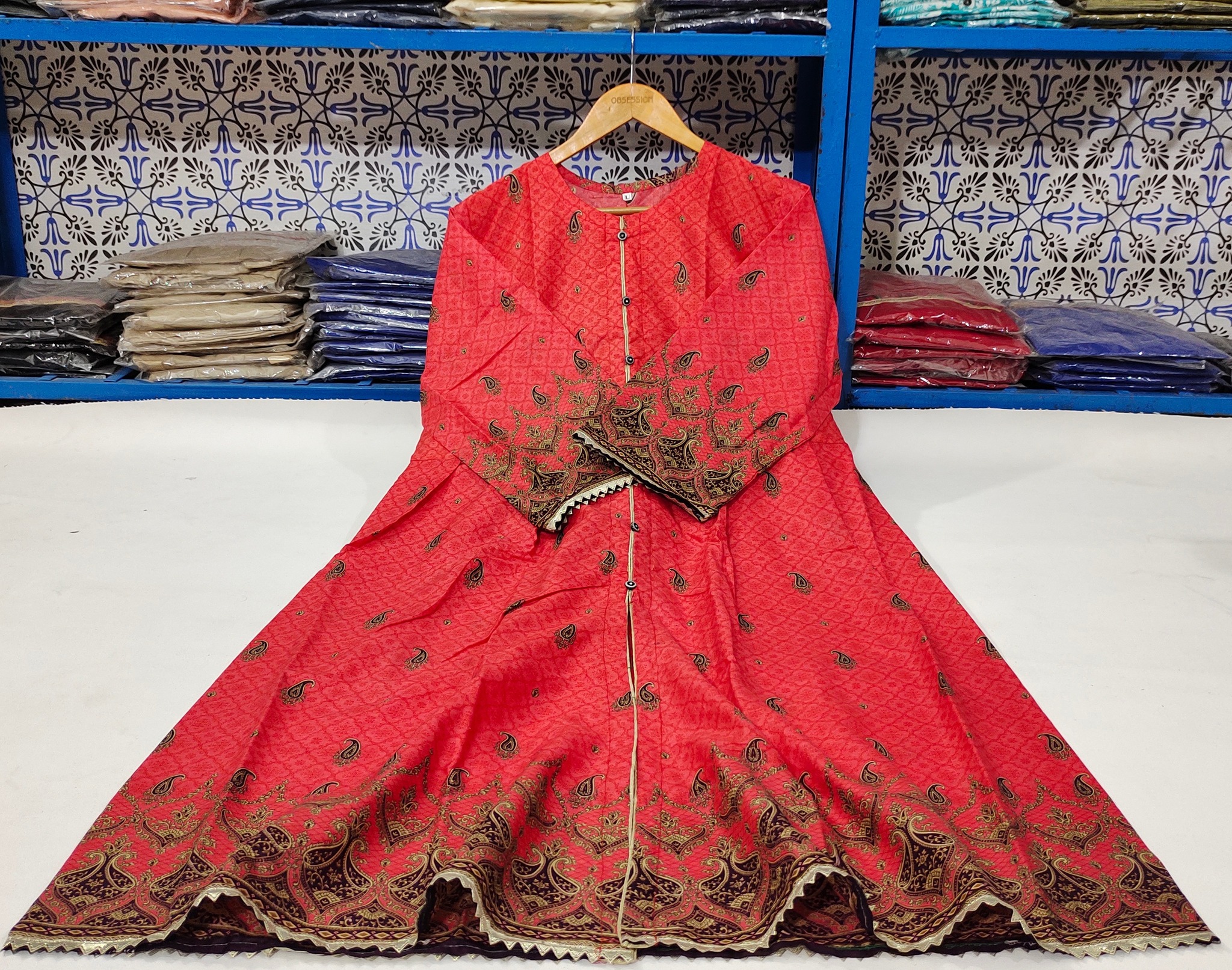 One Piece Pink Stitched Lawn Long Frock For Women | Daraz.pk