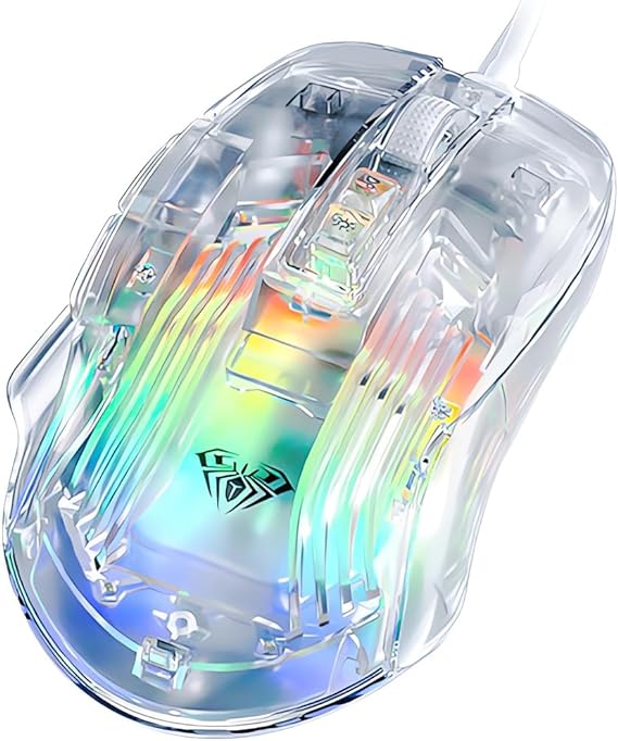 Aula S80 Programmable Gaming Mouse, 7200 DPI Wired PC Mouse, 12 Rainbow ...