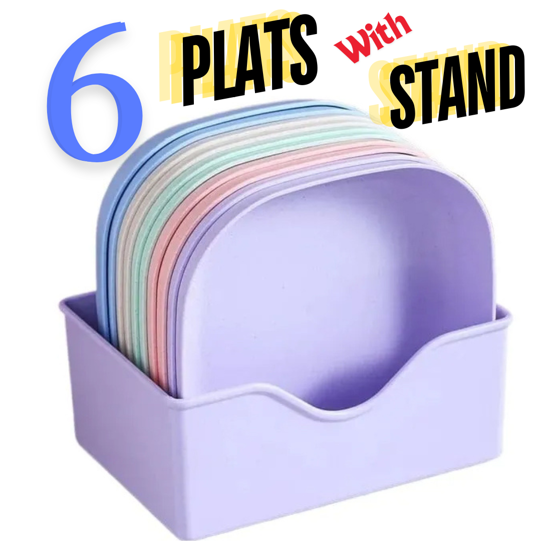 10 Plates with Stand Multi-function Spit Bone Dish Household Plastic ...