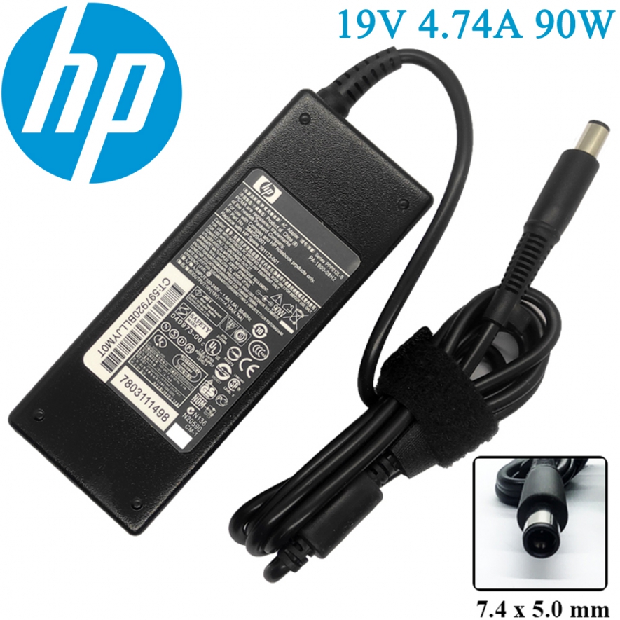 HP Laptop Charger 19V 4.74A 90W STANDARD PIN (Big Pin) 7.4mm X 5.0mm ...
