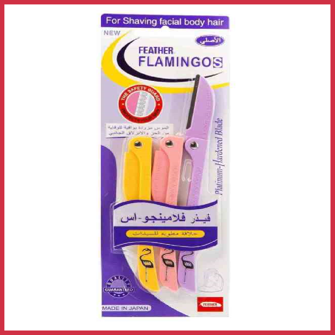 Feather Flamingo Eyebrows Razor for Face (3 Razors), Facial & Body ...