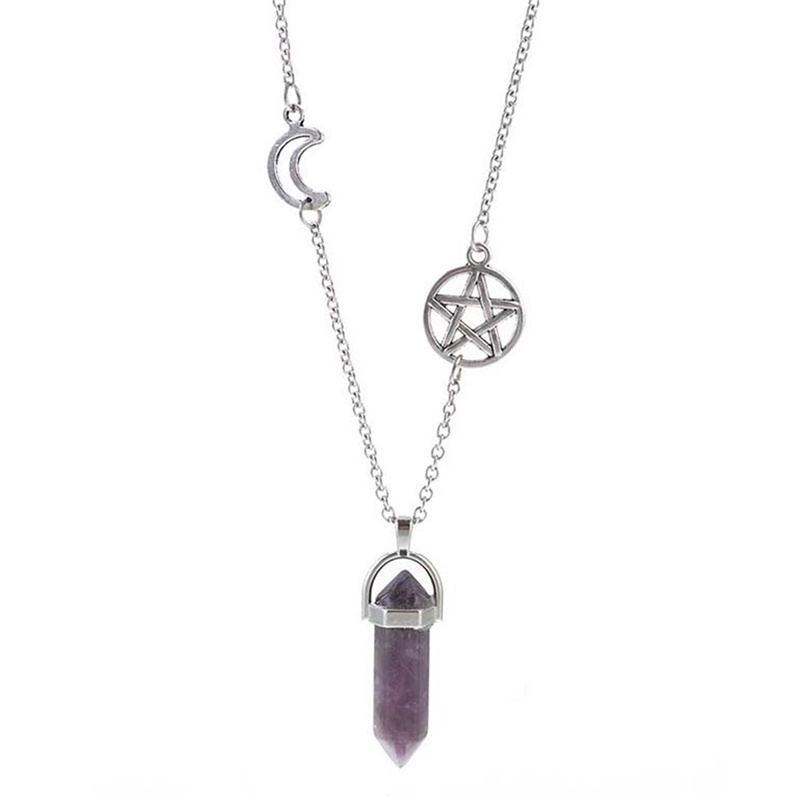Fashion Pentagram Star Chakra Stones Pendant Necklace for Women ...
