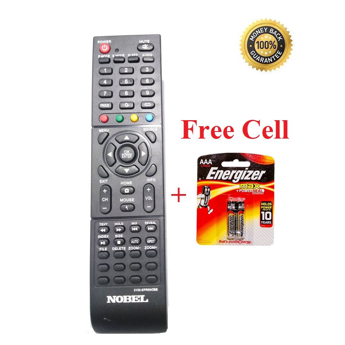 Universal Remote Nobel LCD/LED TV Work All model+Free cell | Daraz.pk