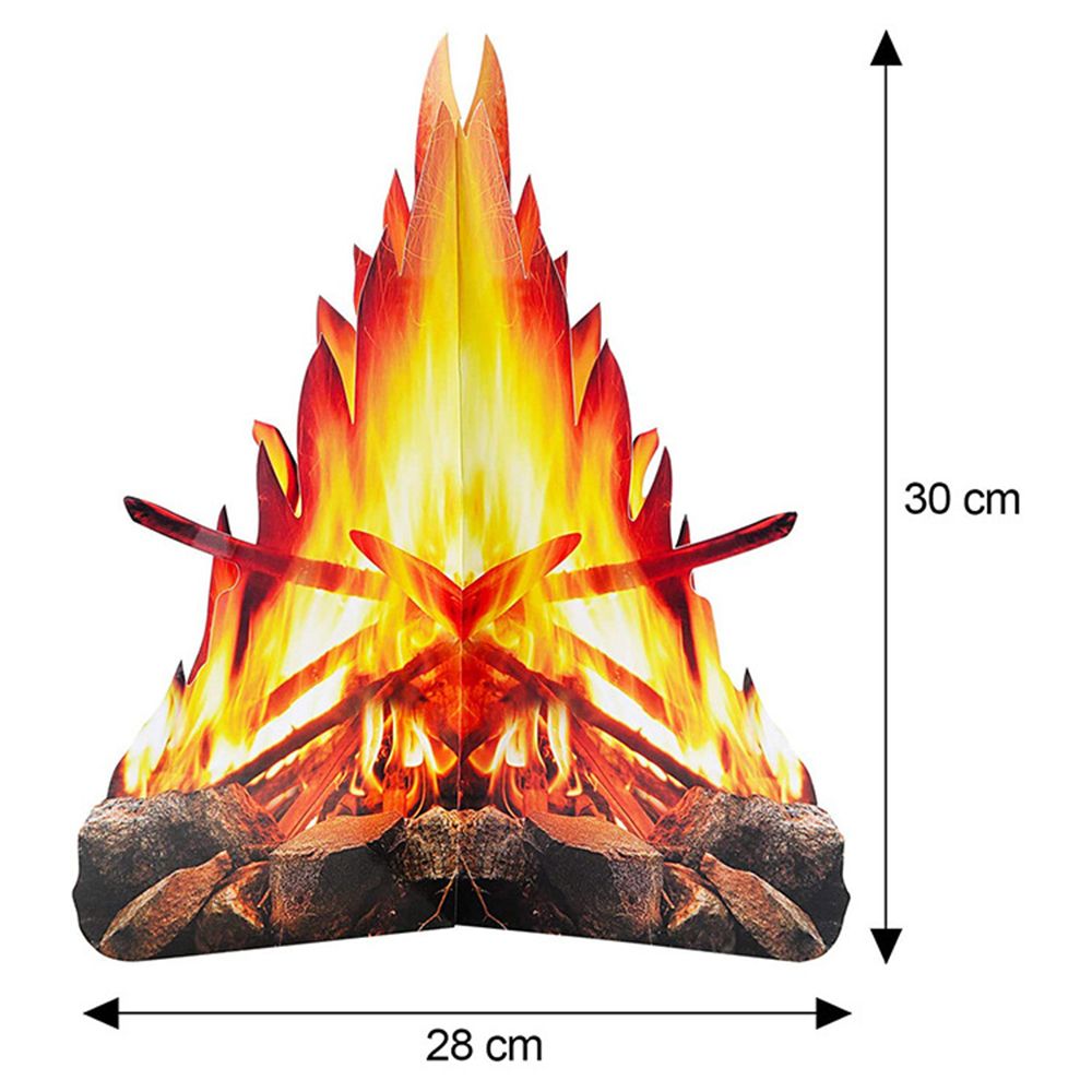 New For Camping Theme Party Fake Flame Paper Campfire Centerpiece 3D ...