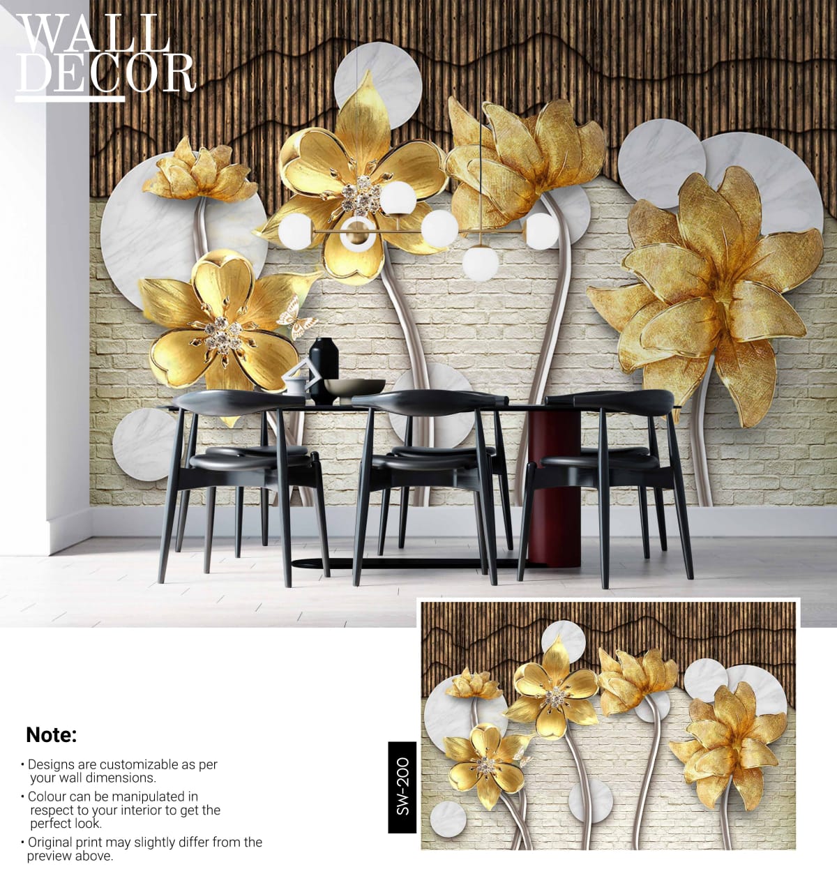 Wall Decor Wallpaper Room Decoration Flex 3D Flex Wallpaper 12*12 ...