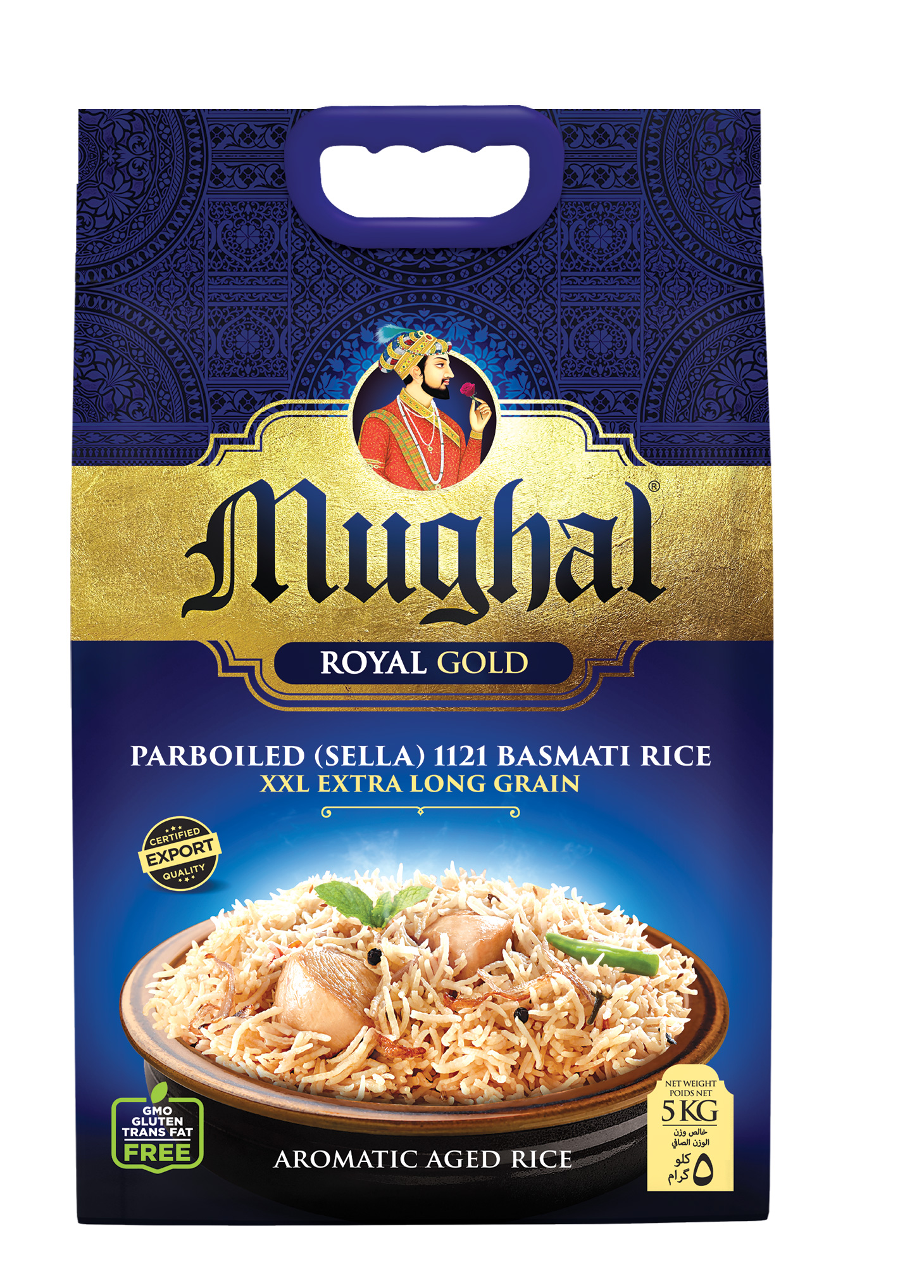 MUGHAL ROYAL GOLD (Parboiled (Sella) 1121 Basmati Rice 5 KG | Daraz.pk