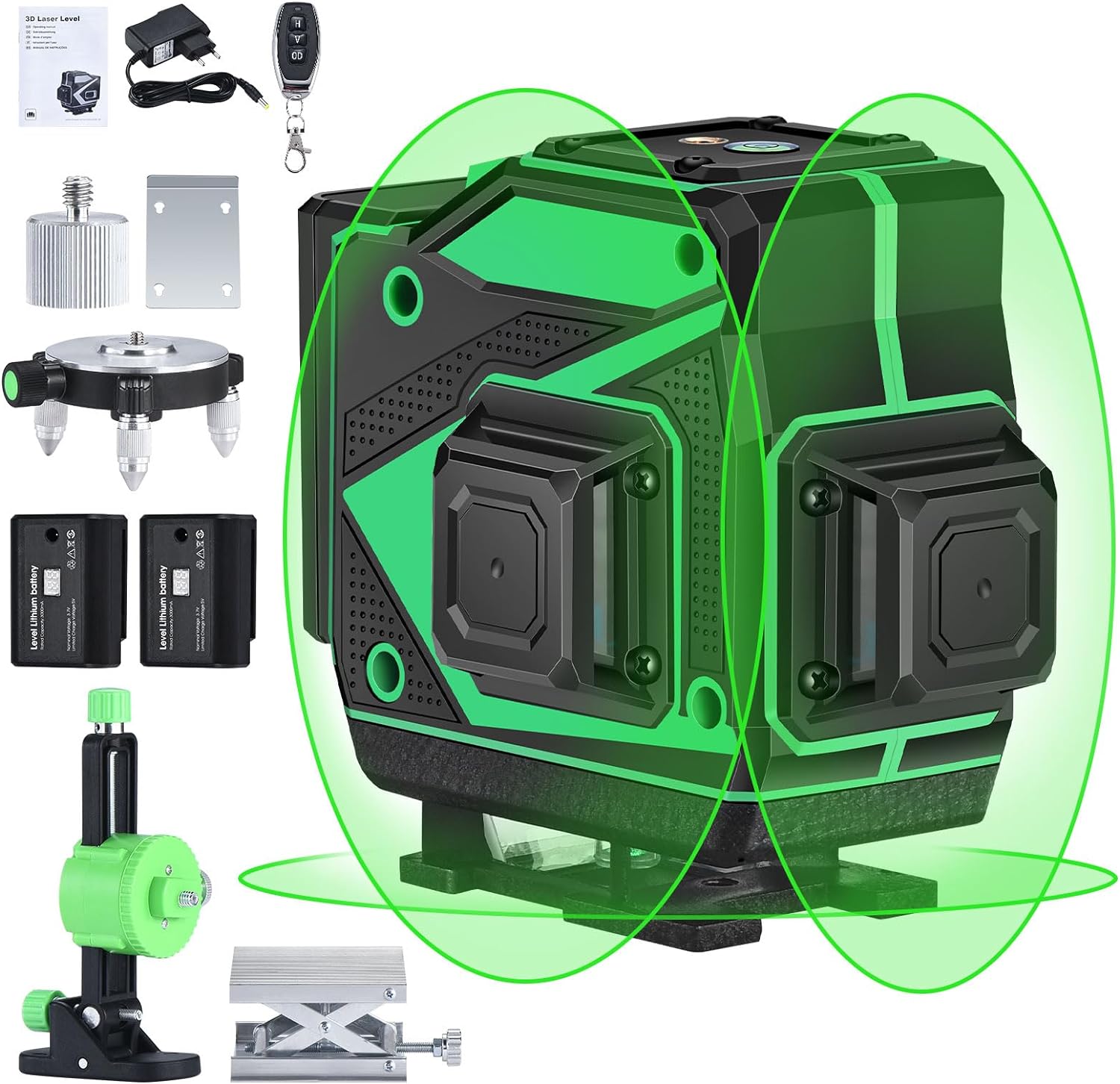 Laser Level, 3D 12 Lines Rotation Self-Levelling Laser Kraumi Cross ...