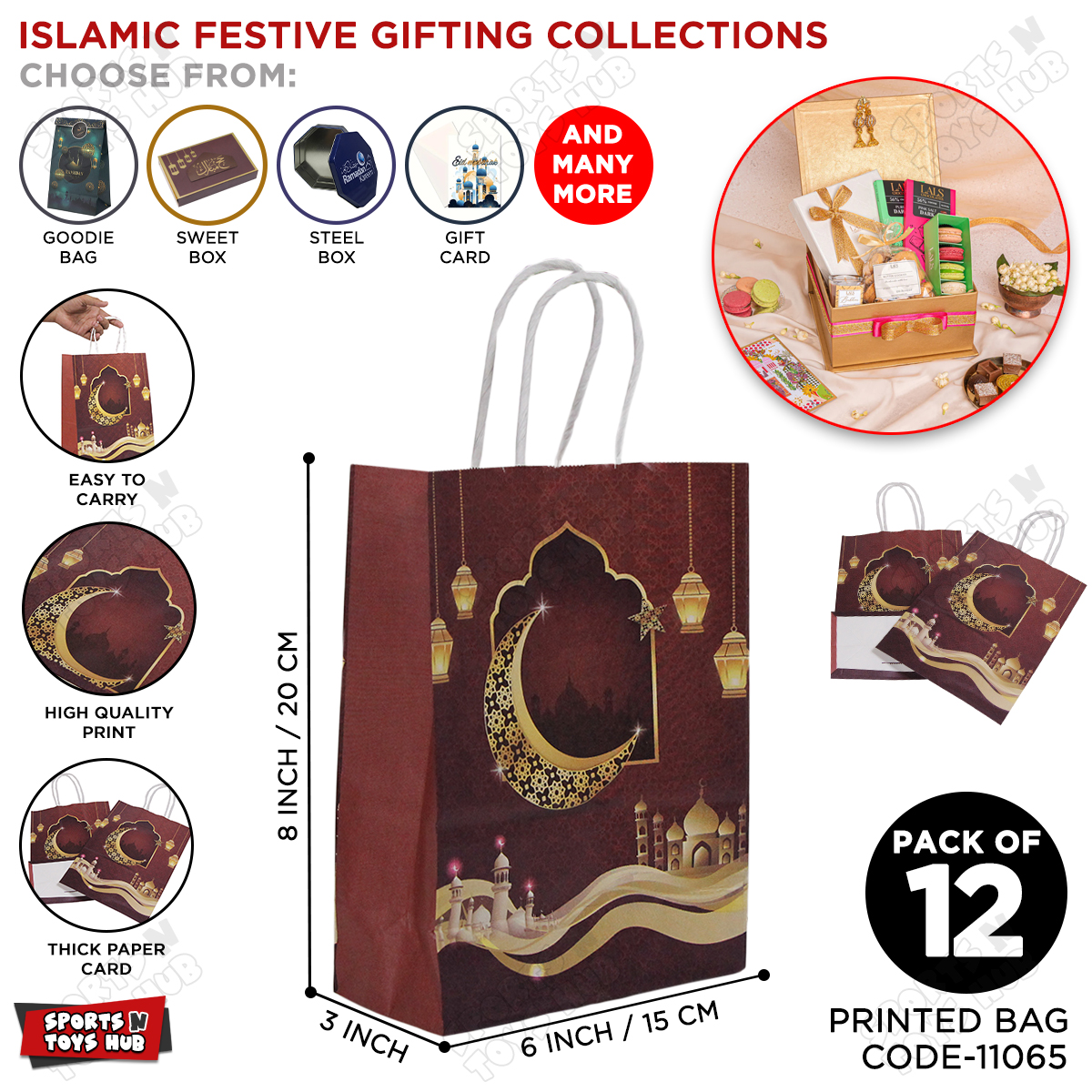 Umrah & Hajj Mubarak Gift Boxes & Shopping bag Collection, Gift Packing ...