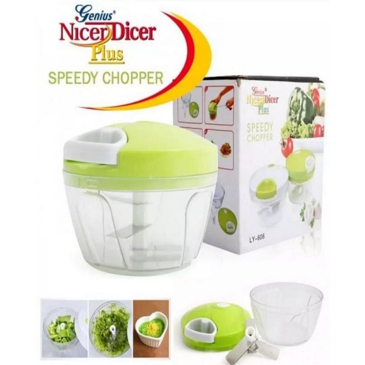 Mini Speedy Chopper Manual Hand Pull Vegetable & Meat Mini Turbo Cutter ...