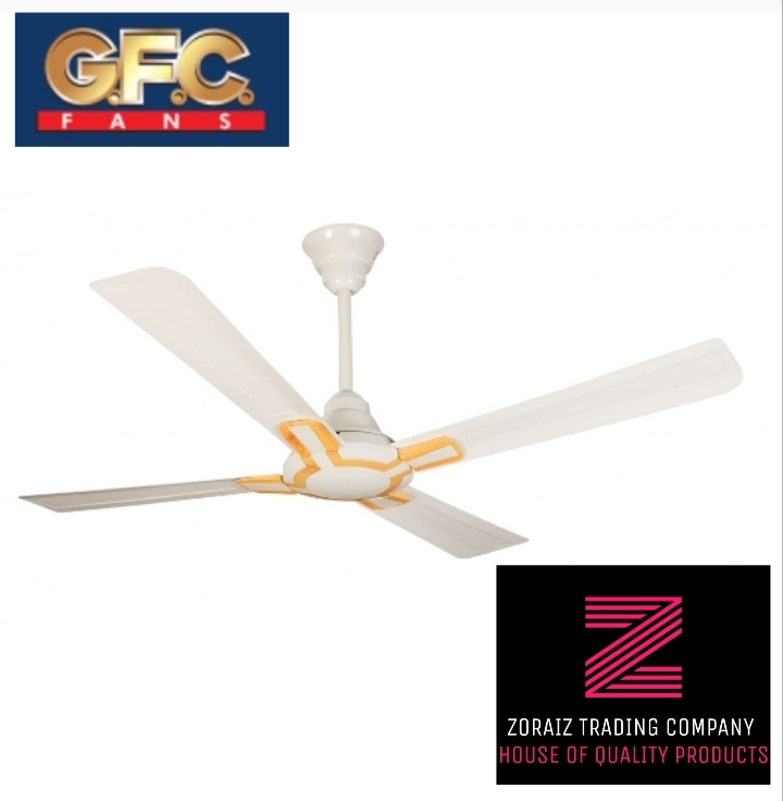 GFC Fan Ceiling 56'' Delta Model Off White Light Wood Color 4 Blades Pure Copper Wire | Daraz.pk