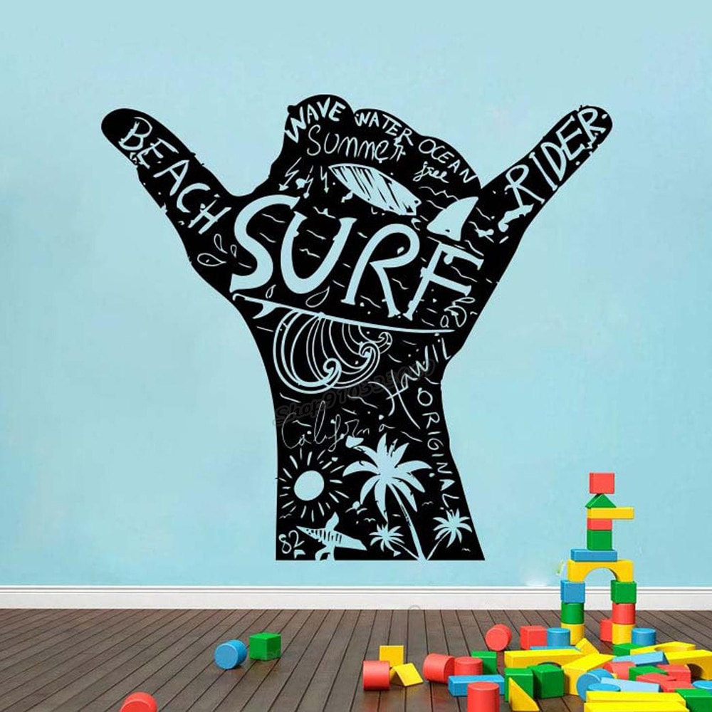 Surfing Wall Quote Surf Rider Ocean Slip Surf School Water Surf Board ...
