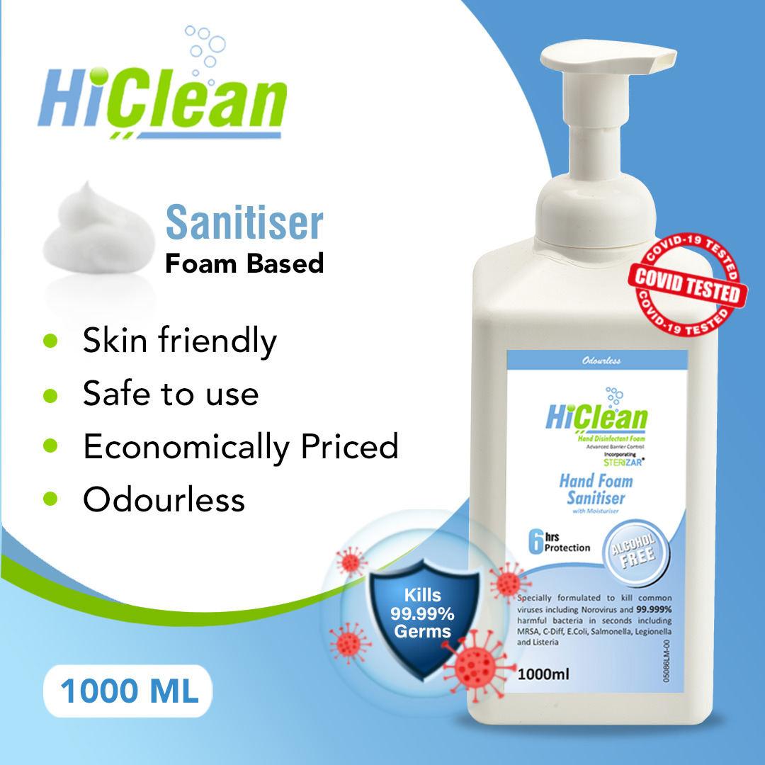 HiClean Hand Foam Sanitizer (Odourless) - 1000ml | Daraz.pk