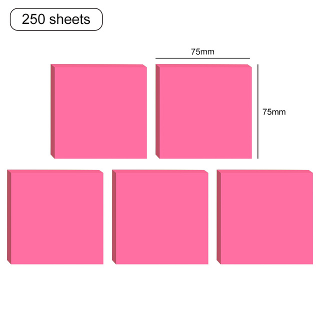 250PCS Waterproof Transparent Sticky Notes Memo Pad 50 Sheets Stickers ...